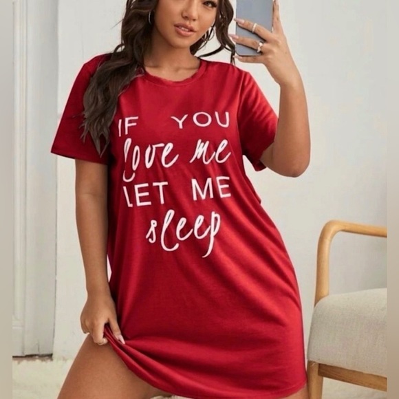 Allison Clothing | Intimates & Sleepwear | Plus Size Red Let Me Sleep ...
